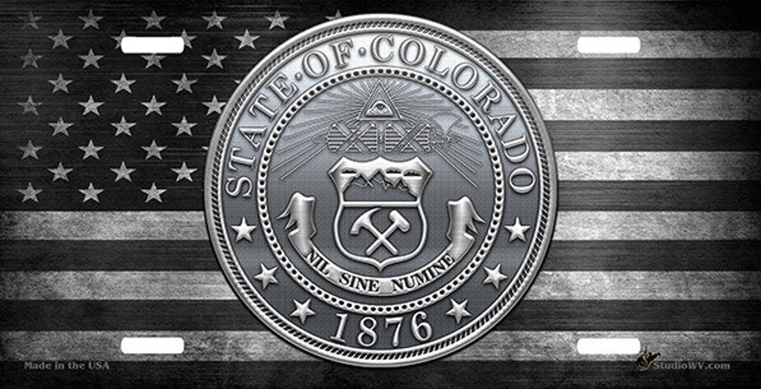 Colorado Custom License Plate Custom Car Tag Black Flag Mesh - Etsy