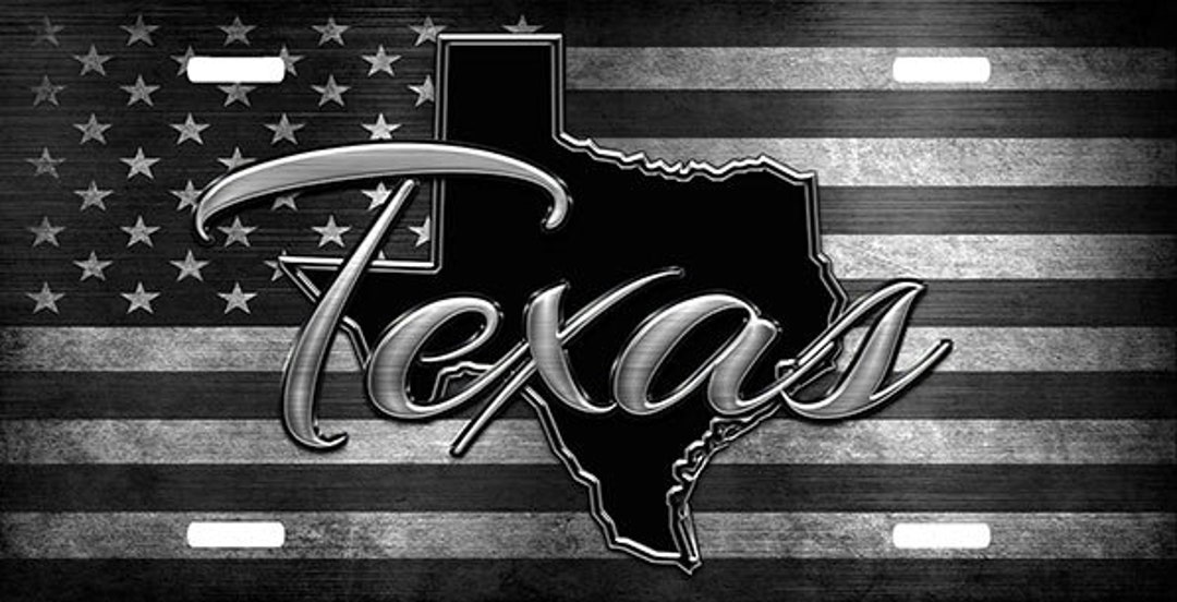 Texas - Custom License Plate - Custom Car Tag - Thin Line - Etsy