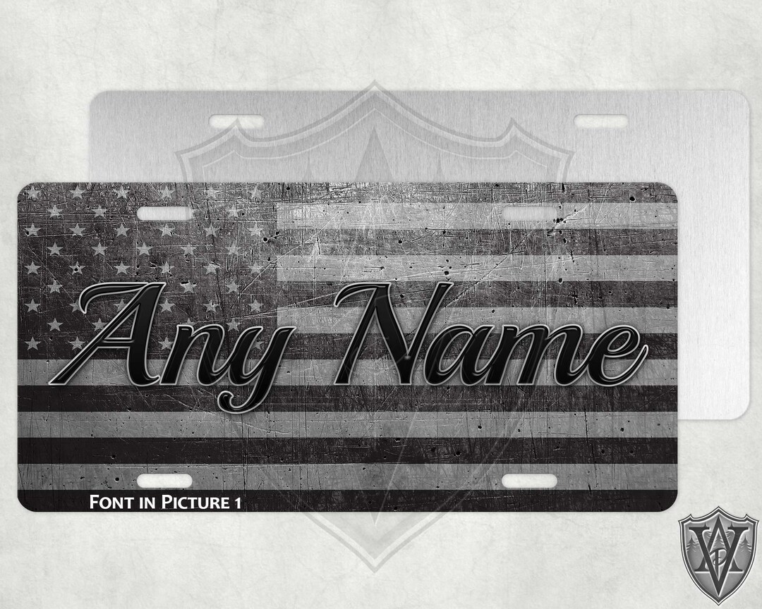 American Flag - Personalized License Plate - Your Text - Custom License ...