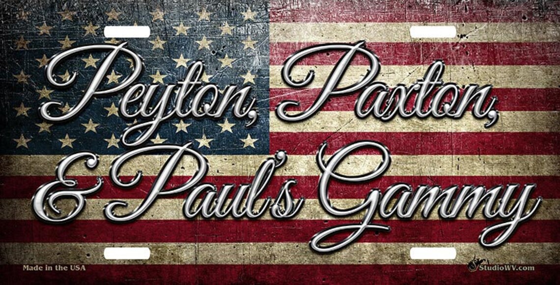 American Flag - Custom License Plate - Custom Car Tag - Personalized ...