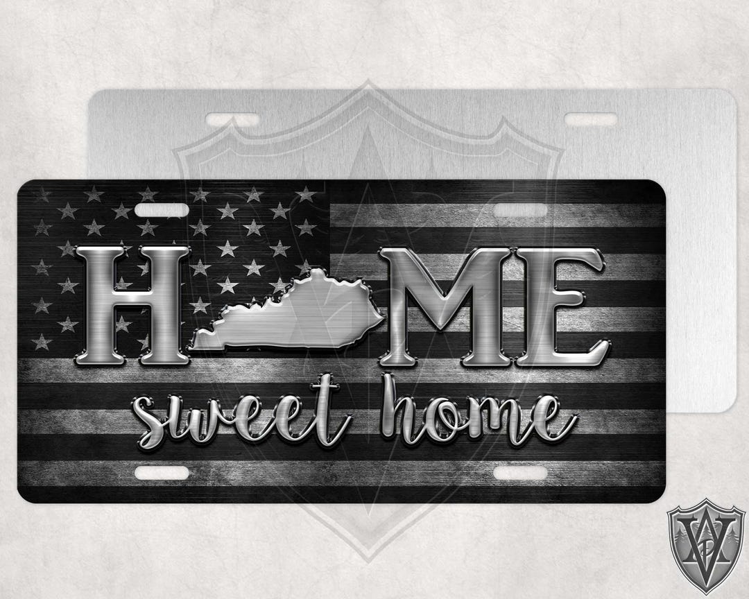 Kentucky - Custom License Plate - Custom Car Tag - Black and Gray - Etsy