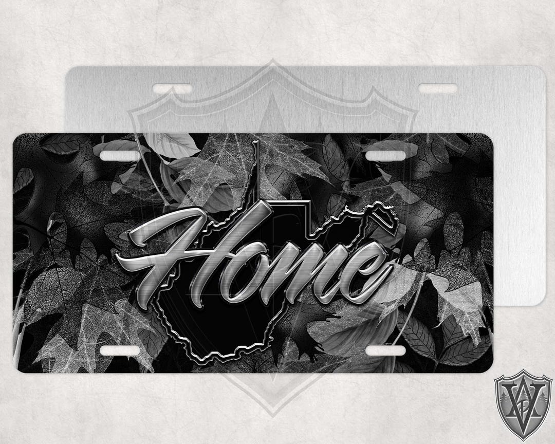 West Virginia - Custom License Plate - Custom Car Tag - WV Leaves - Etsy