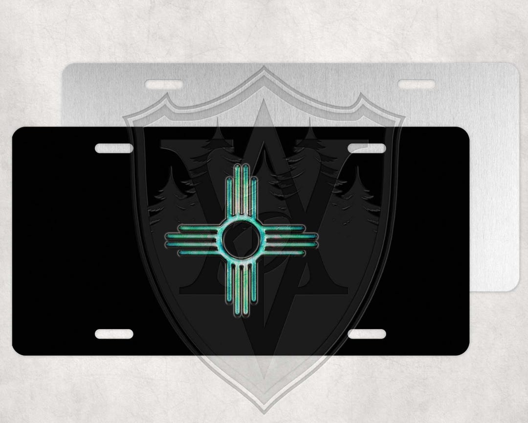 New Mexico - Custom License Plate - Custom Car Tag - Turquoise Zia - Etsy