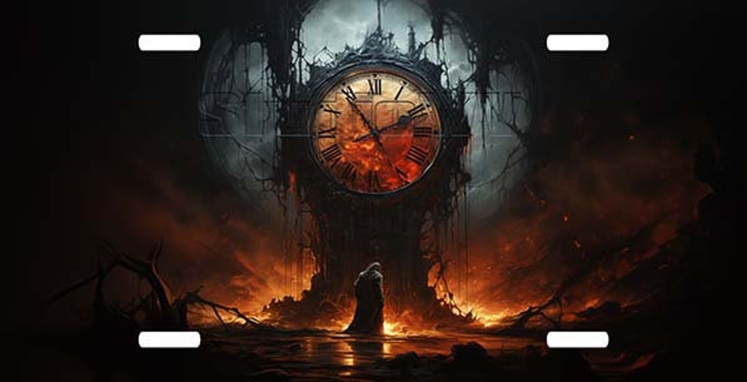 Clock License Plate Custom License Plate Custom Car Tag Father Time - Etsy