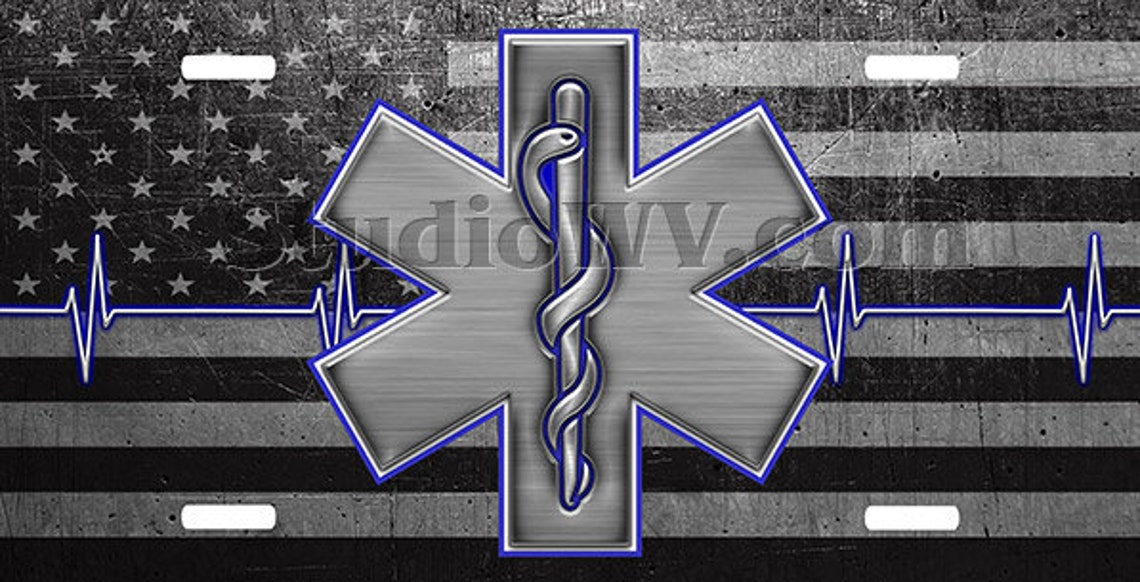 EMT Custom License Plate Custom Car Tag EMS Star of | Etsy
