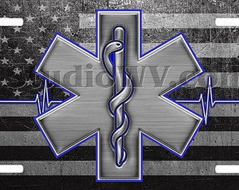 Distressed Emt Flag - Etsy