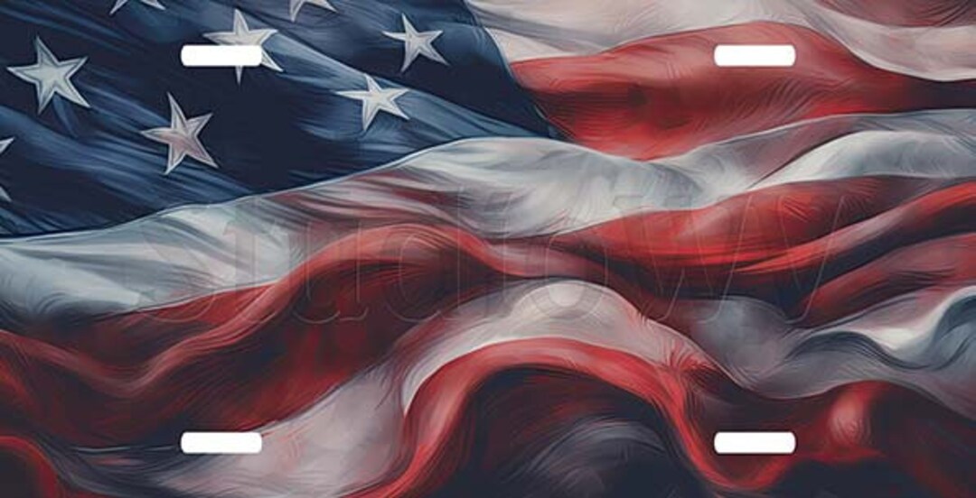 American Flag Custom License Plate Custom Car Tag License Plate Painted ...