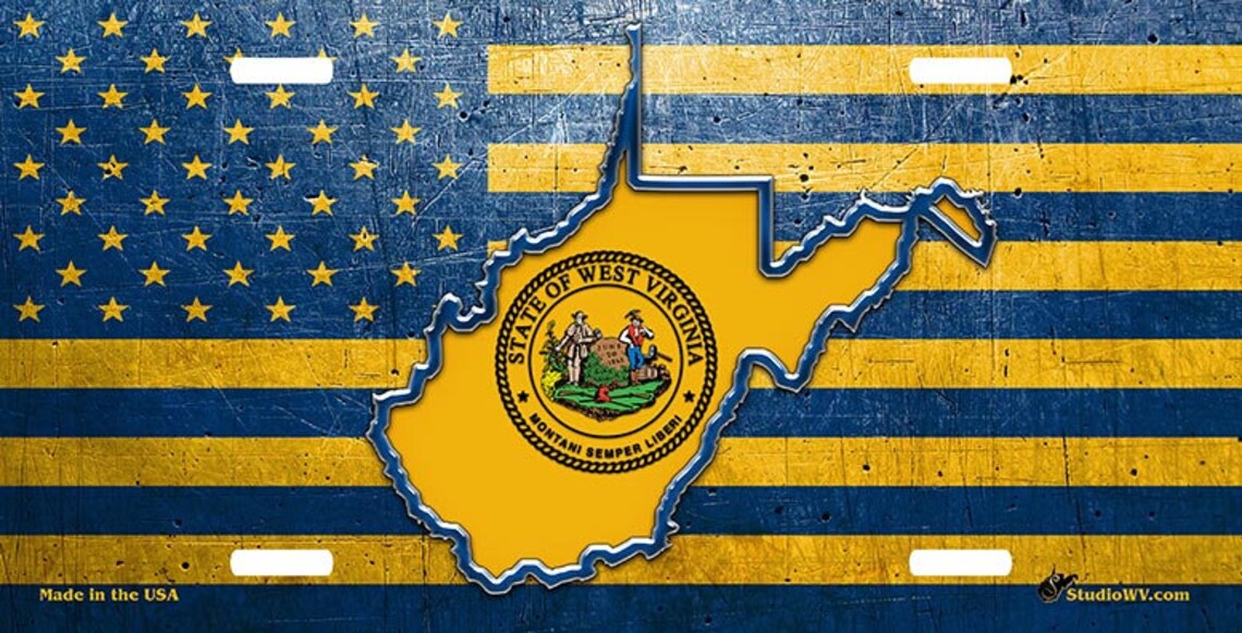 WV West Virginia Custom License Plate WVU Distressed - Etsy