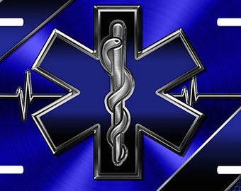 EMT Custom License Plate Custom Car Tag EMS Star of | Etsy