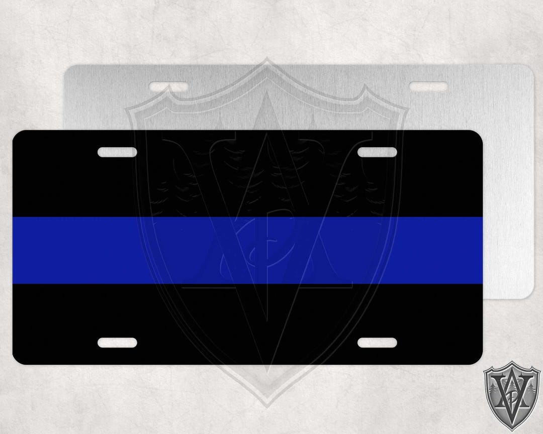 Thin Blue Line - Custom License Plate - Custom Car Tag - Badge Number ...