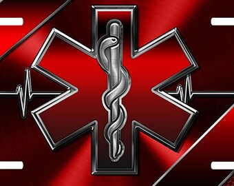 EMT Custom License Plate Custom Car Tag EMS Star of | Etsy