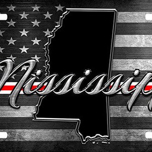 Mississippi License Plate, Custom License Plate Thin Line - Etsy