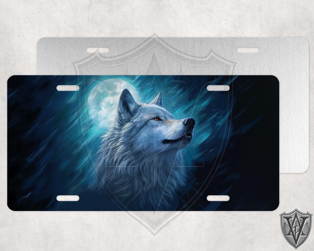 Blue Wolf - Custom License Plate - Custom Car Tag - Personalized ...