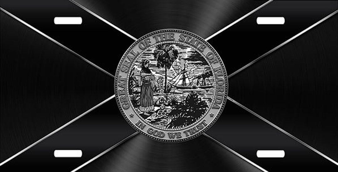 Florida Custom Car Tag Black Chrome - Etsy