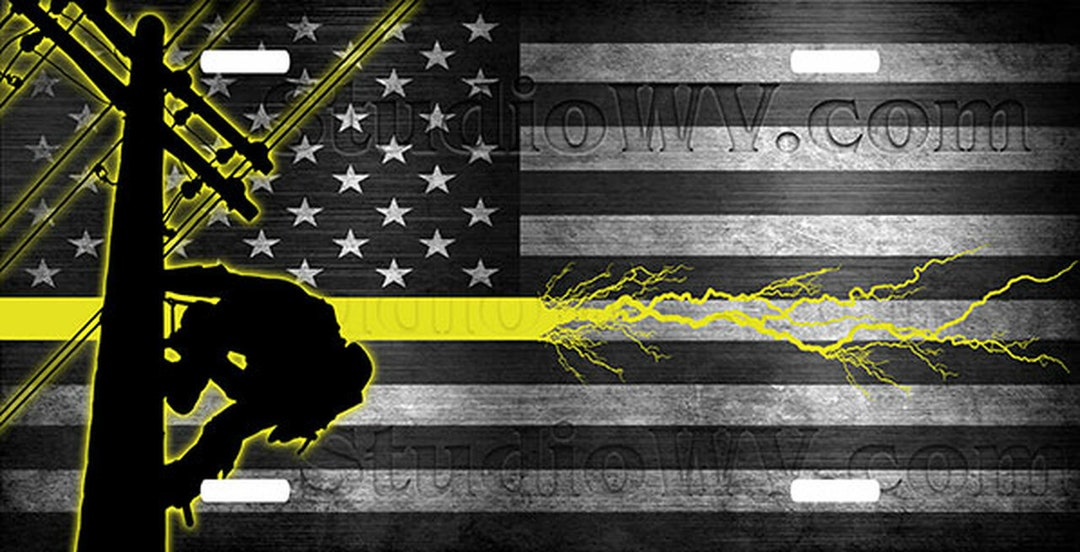 Lineman Custom License Plate Electrician IBEW Pole and Lines - Etsy