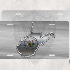 WV - West Virginia - Custom License Plate - Custom Car Tag - Brushed ...