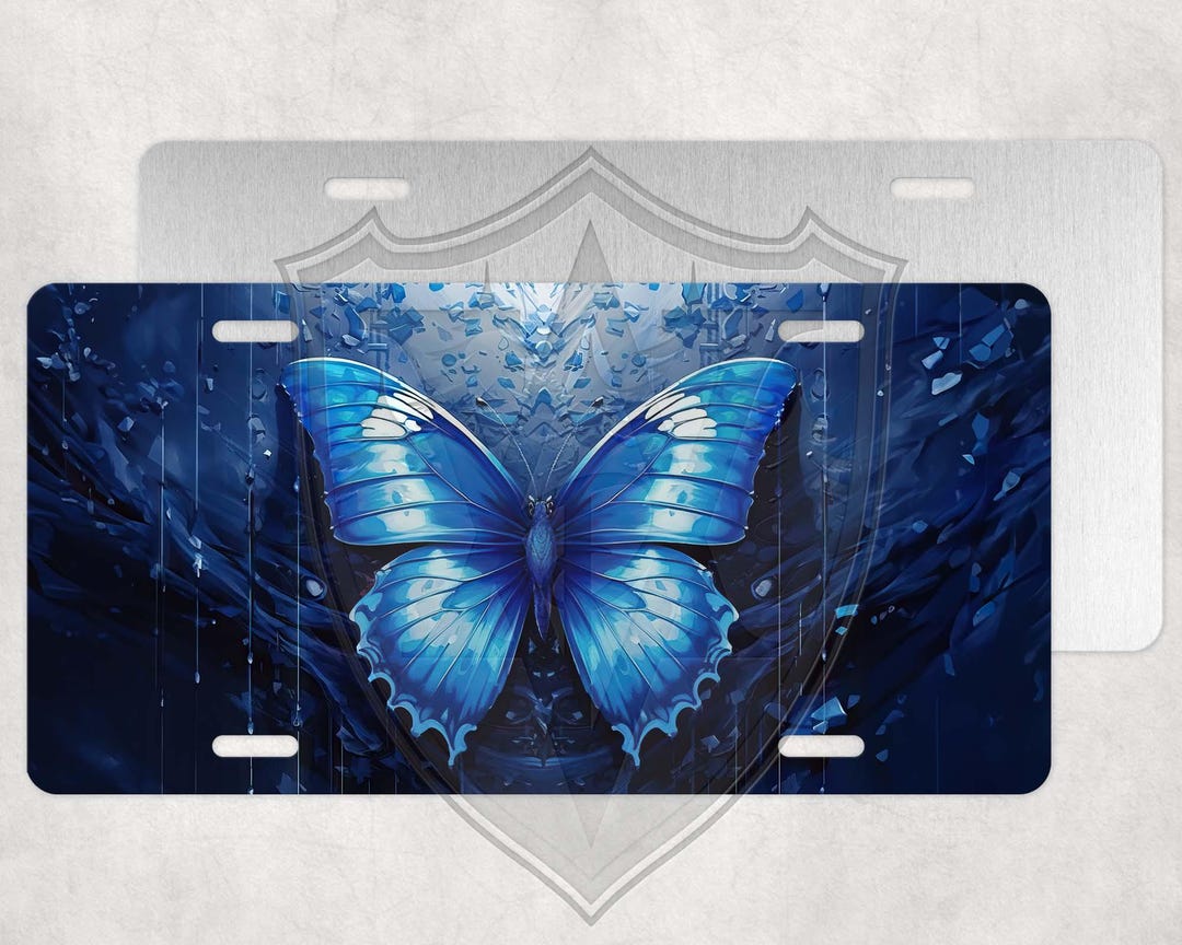 Blue Butterfly - Custom License Plate - Custom Car Tag - Blue Butterfly ...
