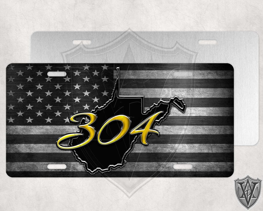 WV 304 - Custom License Plate - Gold 304 Thin Line - Etsy