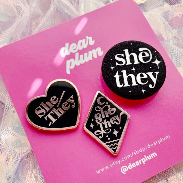 Pronoun Pins - Etsy
