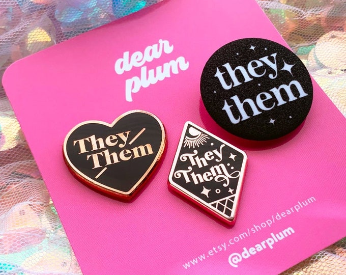 They Them Pronoun Pin Gift Pack - Etsy