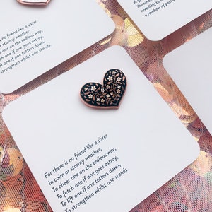 Your Own Custom Message Blossom Heart Enamel Pin, Friendship Pin ...