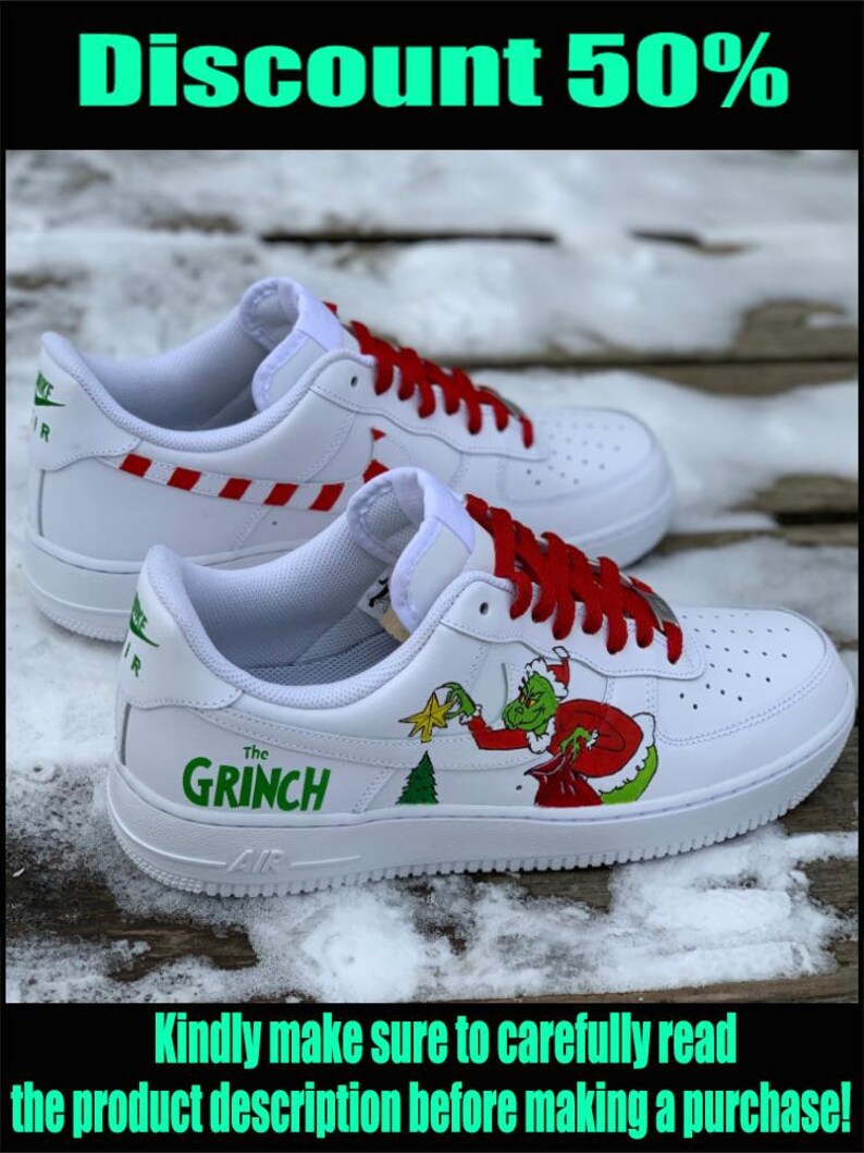 Custom Christmas Grinch AF1 Shoes Handpainted Xmas Festival - Etsy