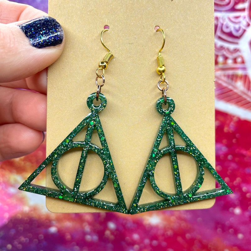 Gold Deathly Hallows Earrings - Etsy