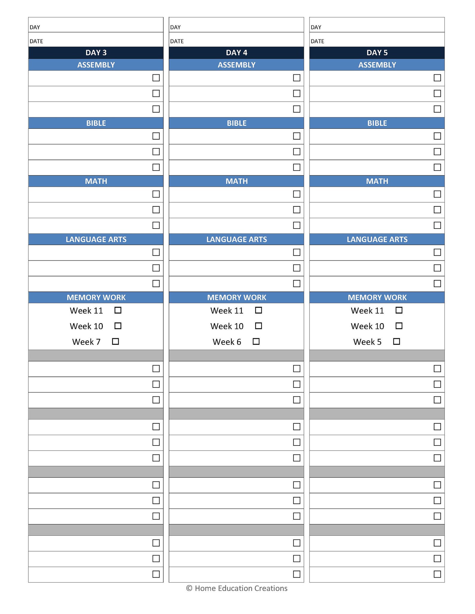 Classical Home Education Planner for CC Foundations - With Memory Work ...