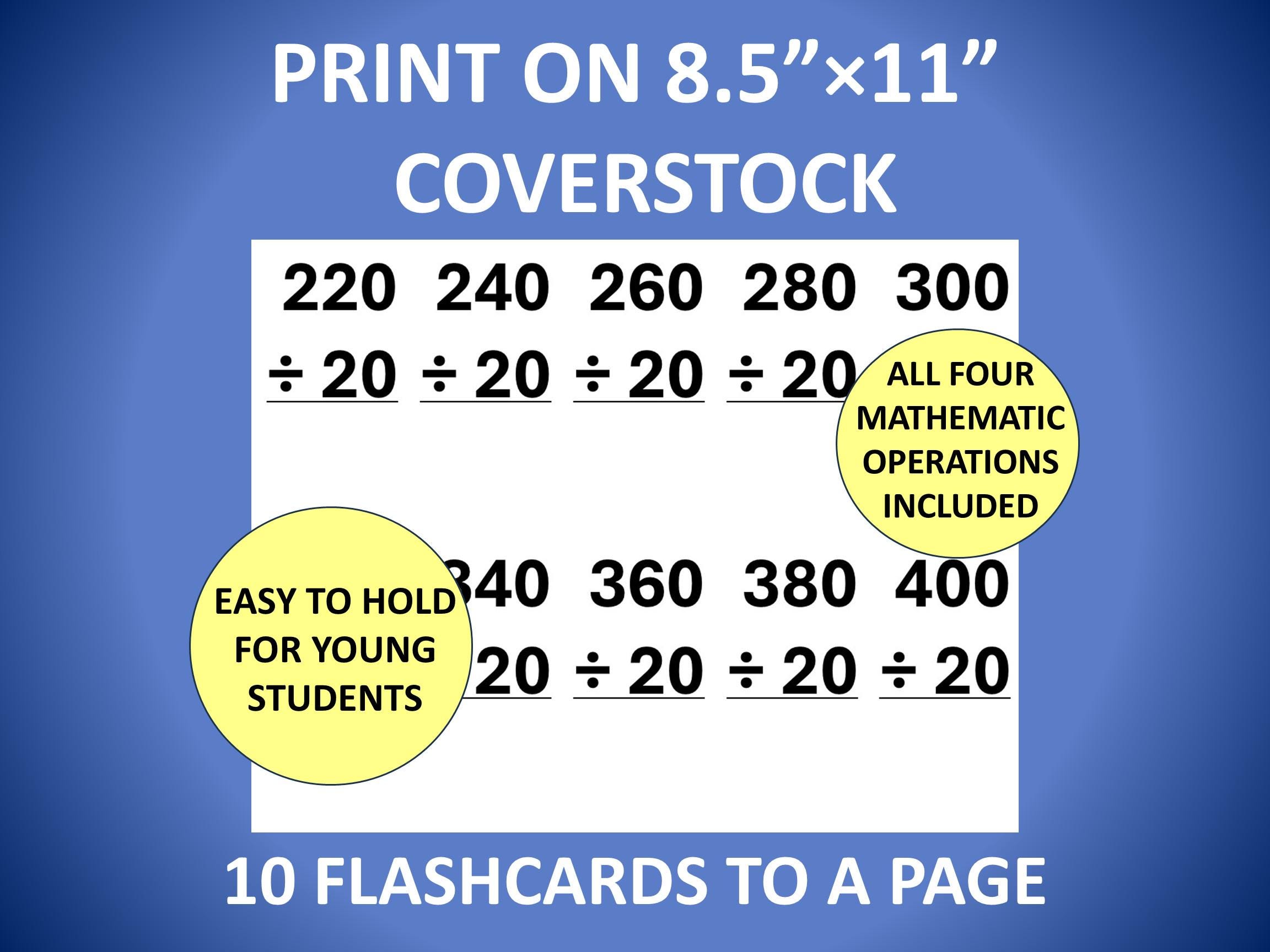 Printable Math Flashcards All Operations Addition Flashcards ...