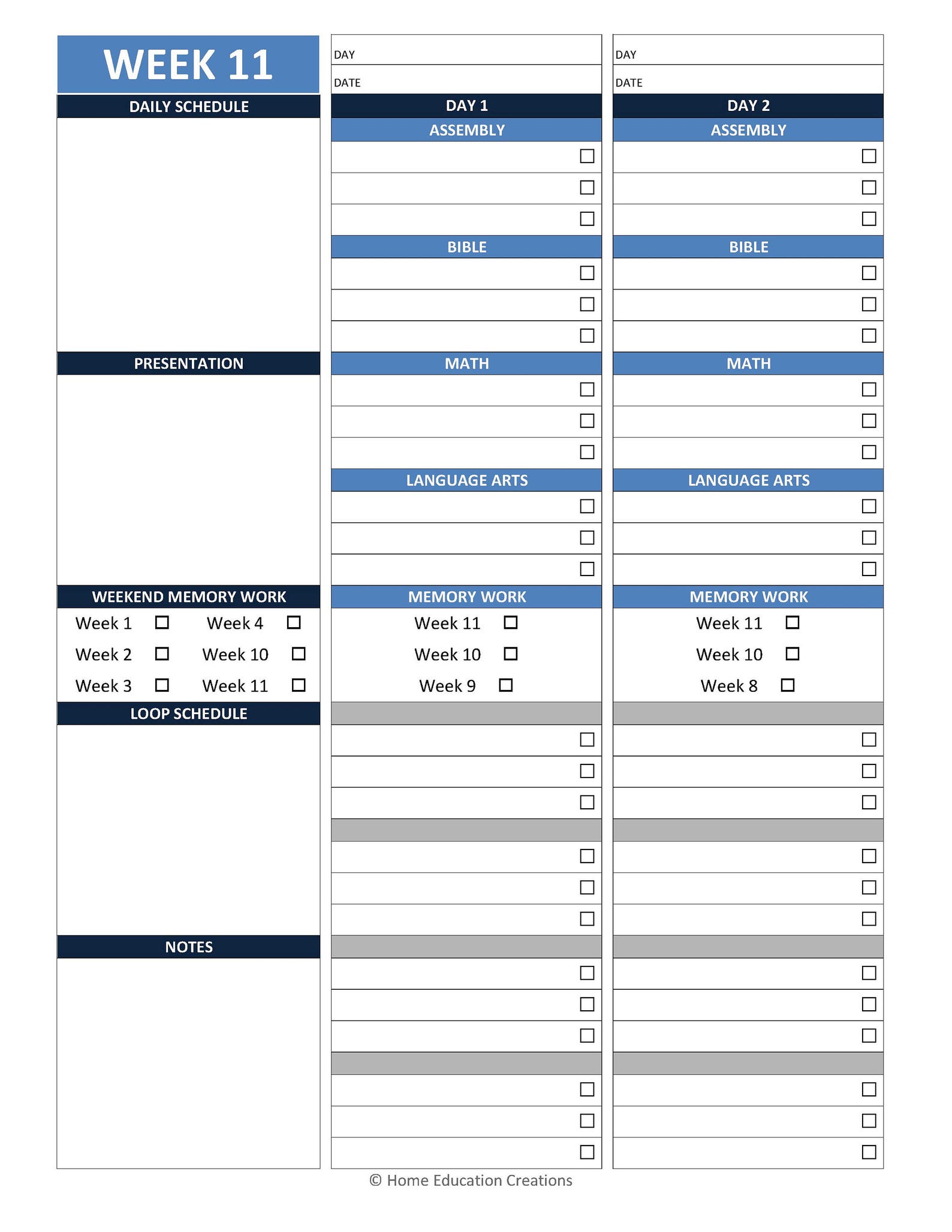 Classical Home Education Planner for CC Foundations - With Memory Work ...