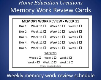 Classical Home Education Planner for CC With Memory Work Review ...