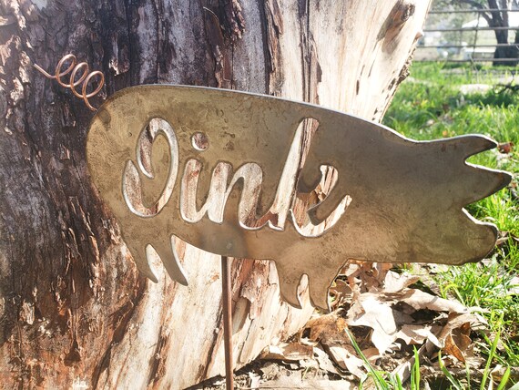 Metal Pig Garden Stake Yard Stake | Etsy
