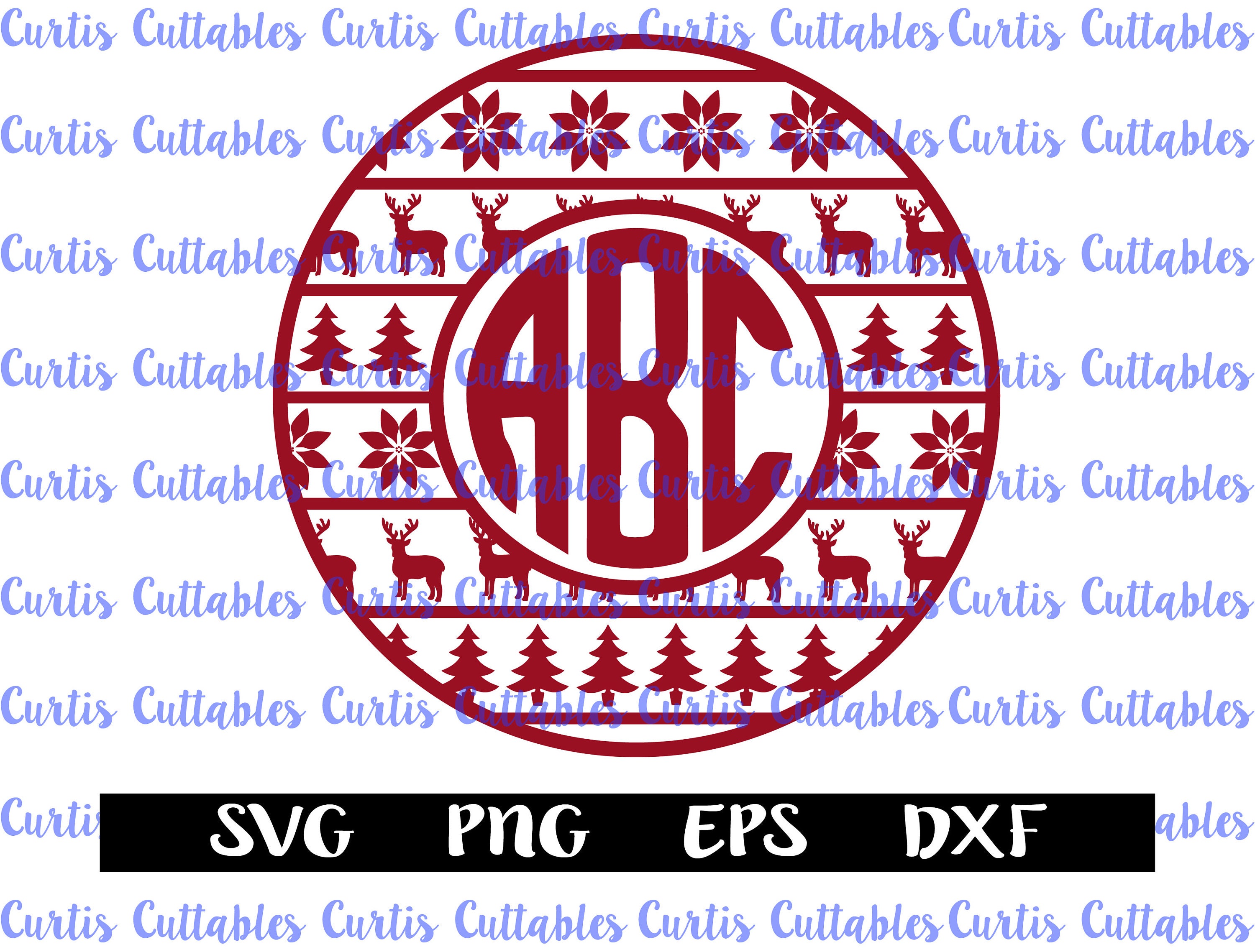 Christmas Monogram Frame Monogram Frames SVG Circle Monogram Christmas ...