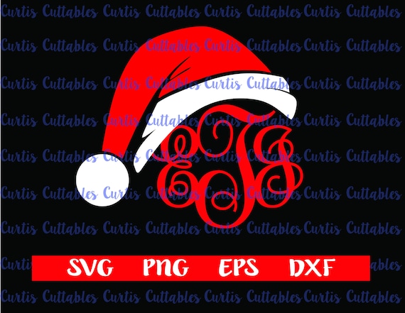 Santa Hat Monogram Monogram Frame Cricut File Cameo File | Etsy