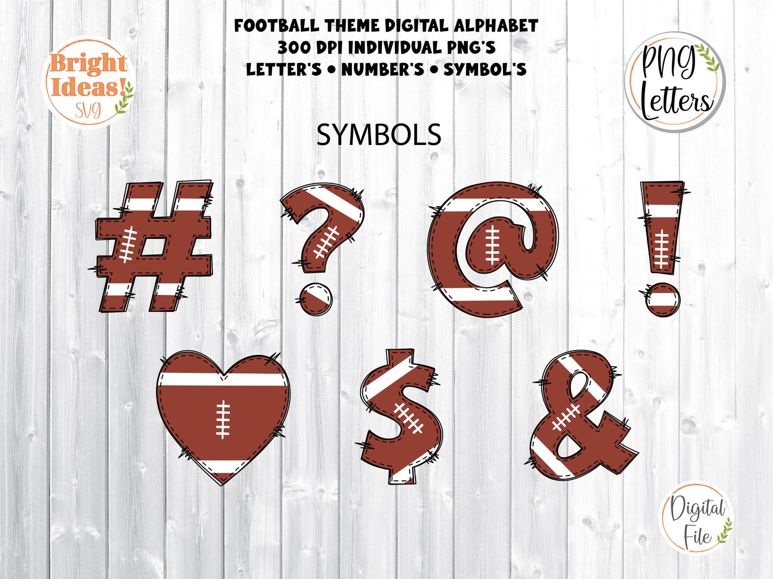 Football Alphabet • Letters Number & Symbols PNG, Sports Alphabet ...