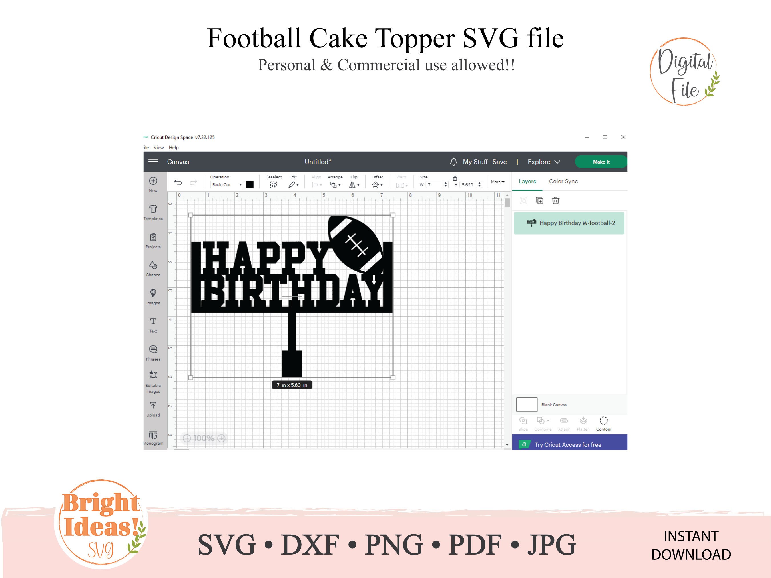 Football Birthday Cake Topper • Baby Football Birthday • SVG File ...