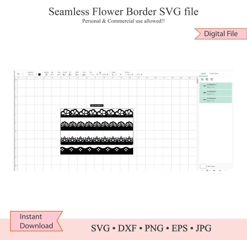 Border SVG, Flower Border, SVG Borders, Seamless Border SVG, Svg Bundle ...