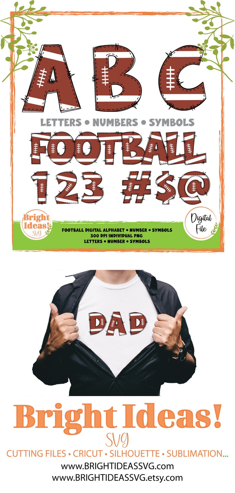 Football Alphabet • Letters Number & Symbols PNG, Sports Alphabet ...