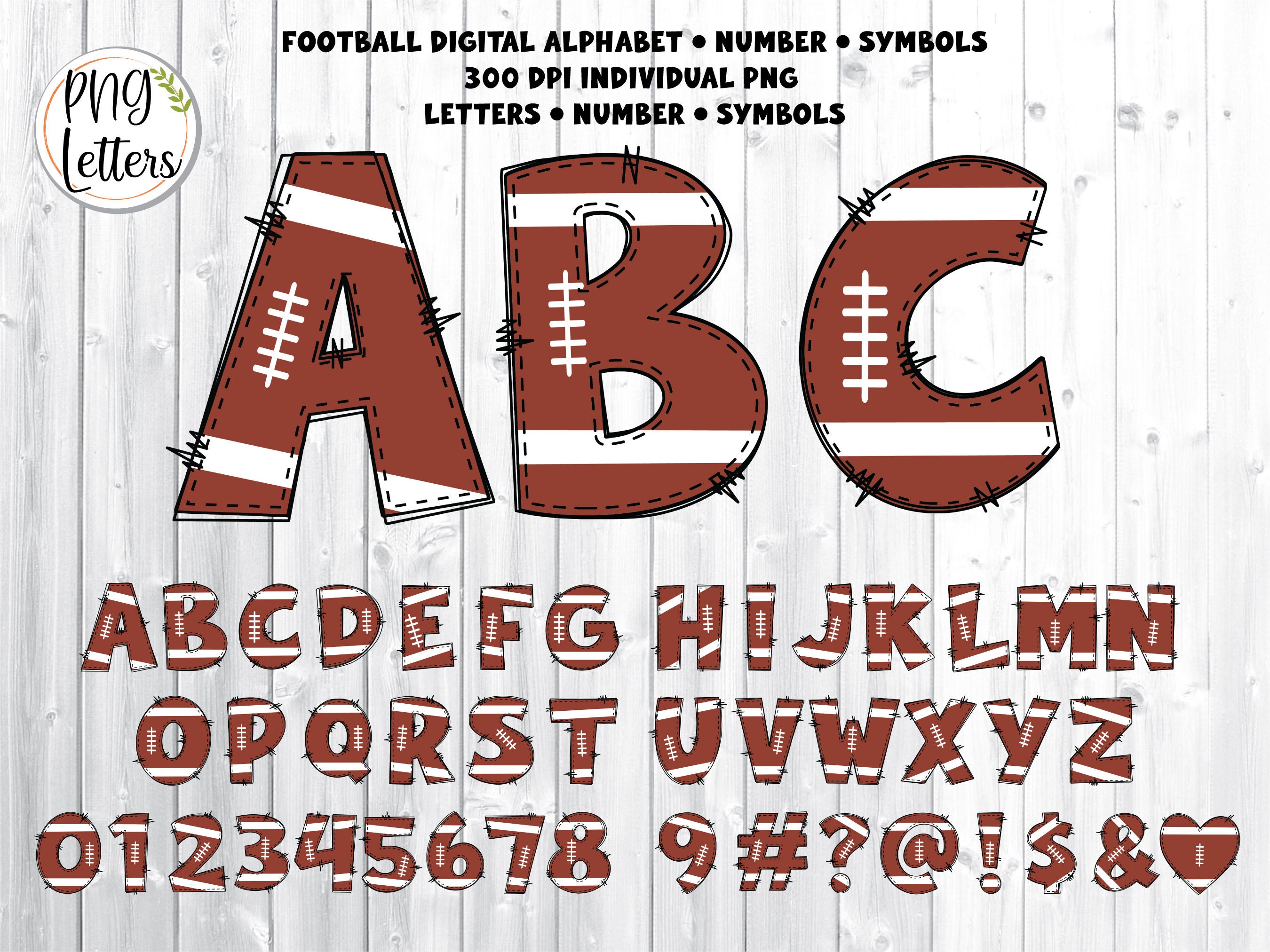 Football Alphabet • Letters Number & Symbols PNG, Sports Alphabet ...