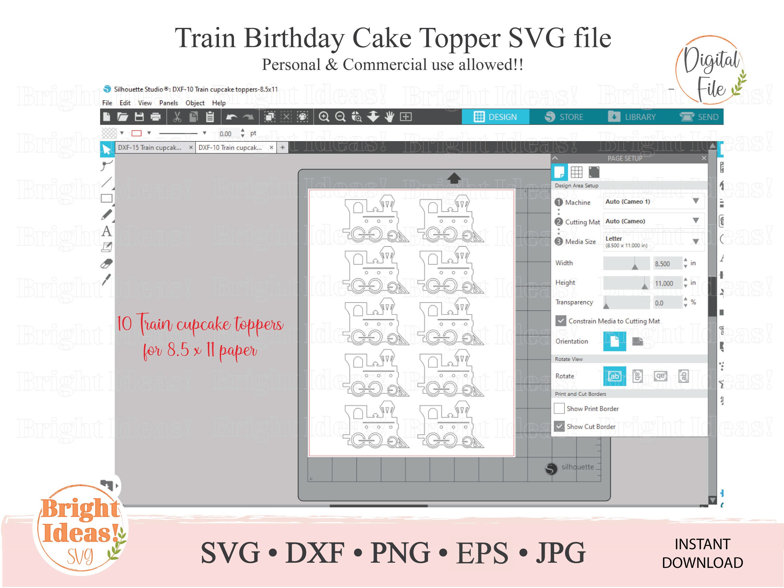 Train Cup Cake Topper SVG Birthday Train Cup Cake Topper SVG File ...
