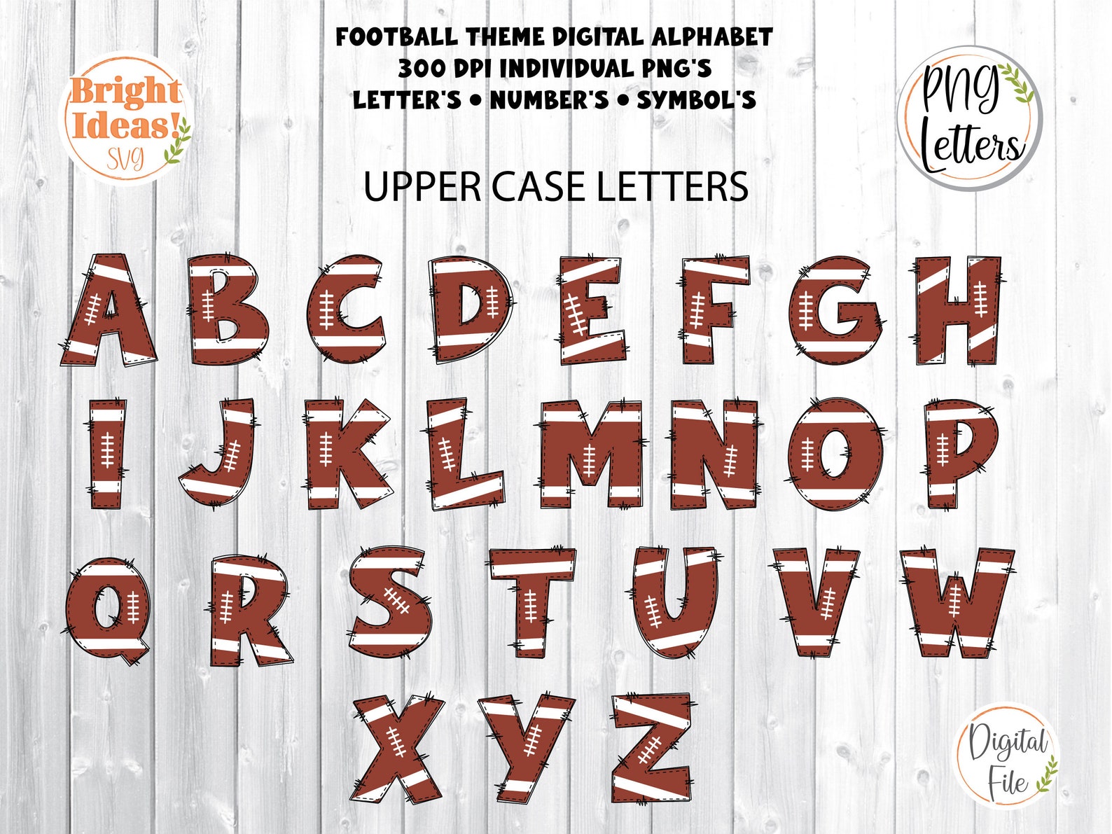 Football Alphabet • Letters Number & Symbols PNG, Sports Alphabet ...