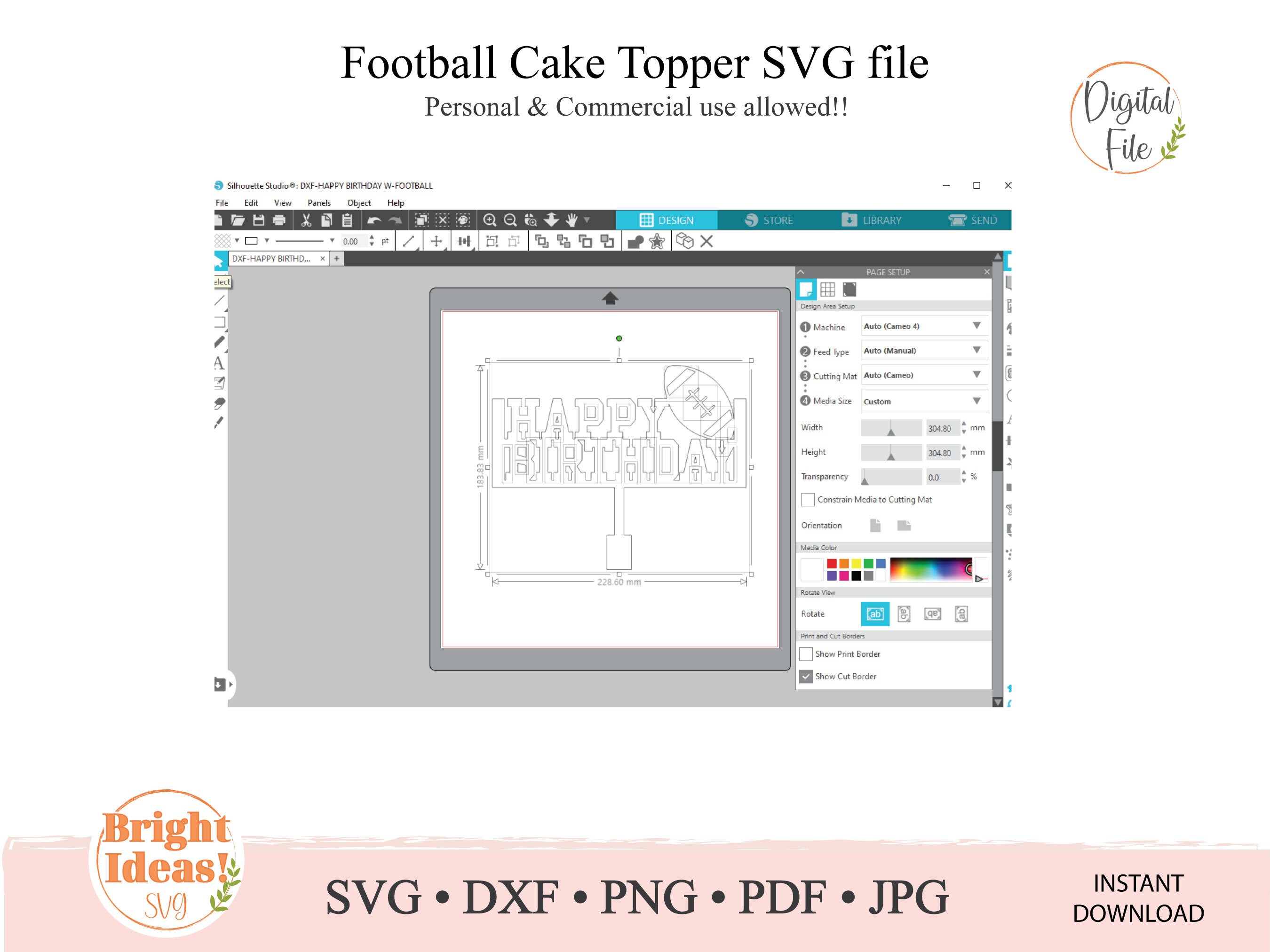 Football Birthday Cake Topper • Baby Football Birthday • SVG File ...