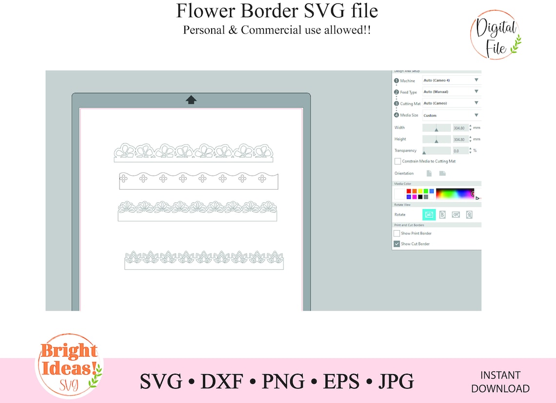 Border SVG, Flower Border, SVG Borders, Seamless Border SVG, Svg Bundle ...