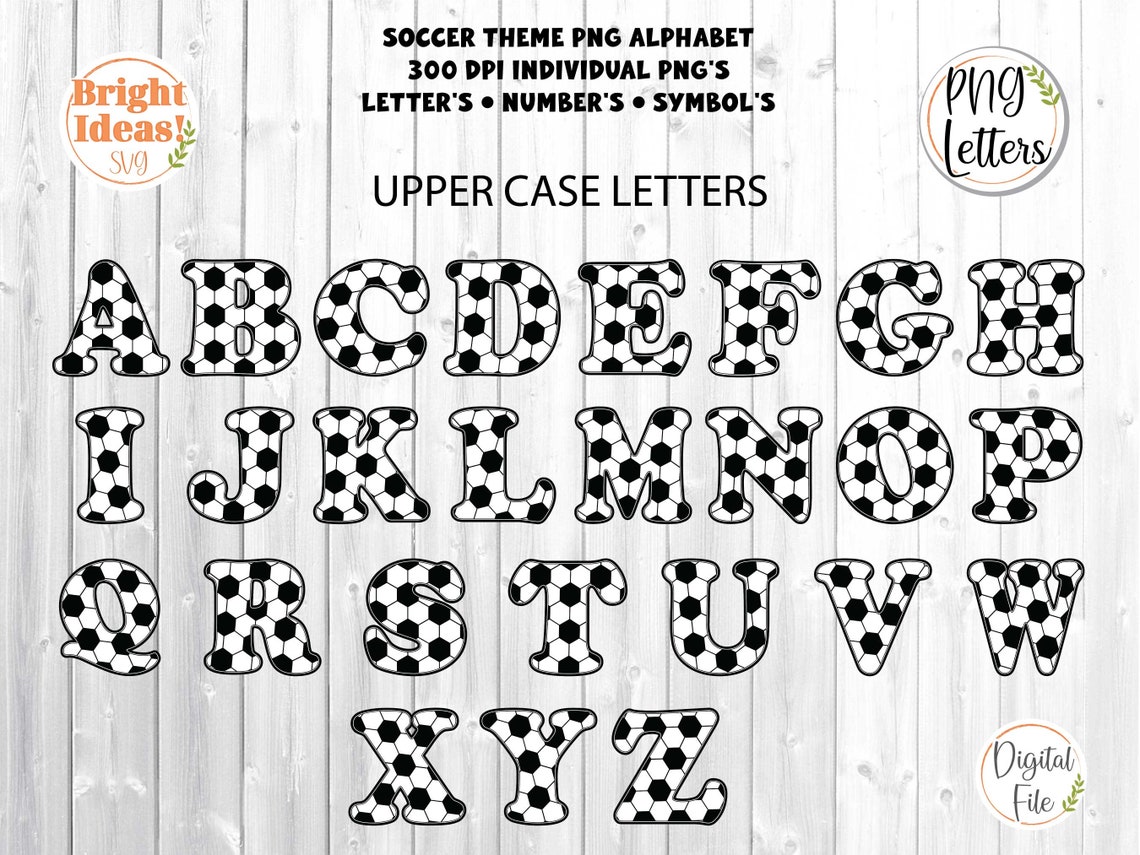 Soccer Alphabet Letters Number & Symbols PNG, Sports Alphabet Letters ...