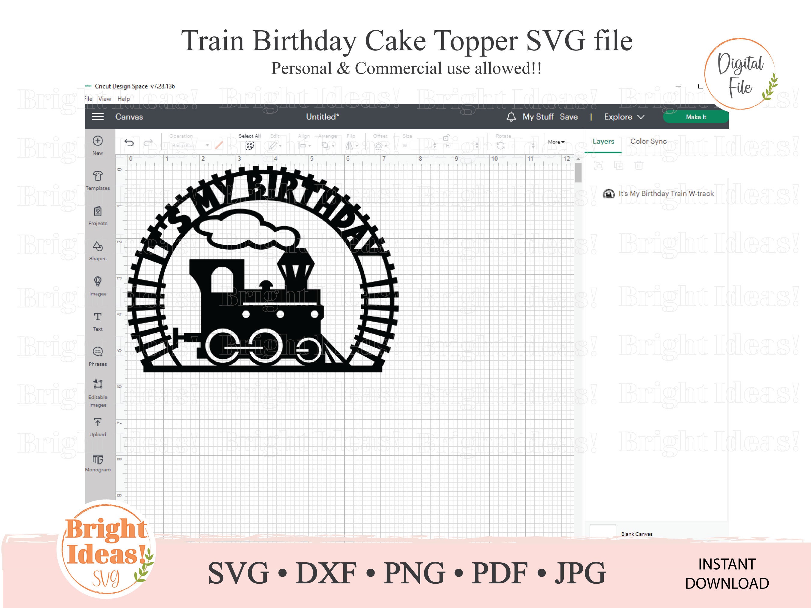 Train Cake Topper SVG Train T-shirt Sublimation Birthday Train Cake ...