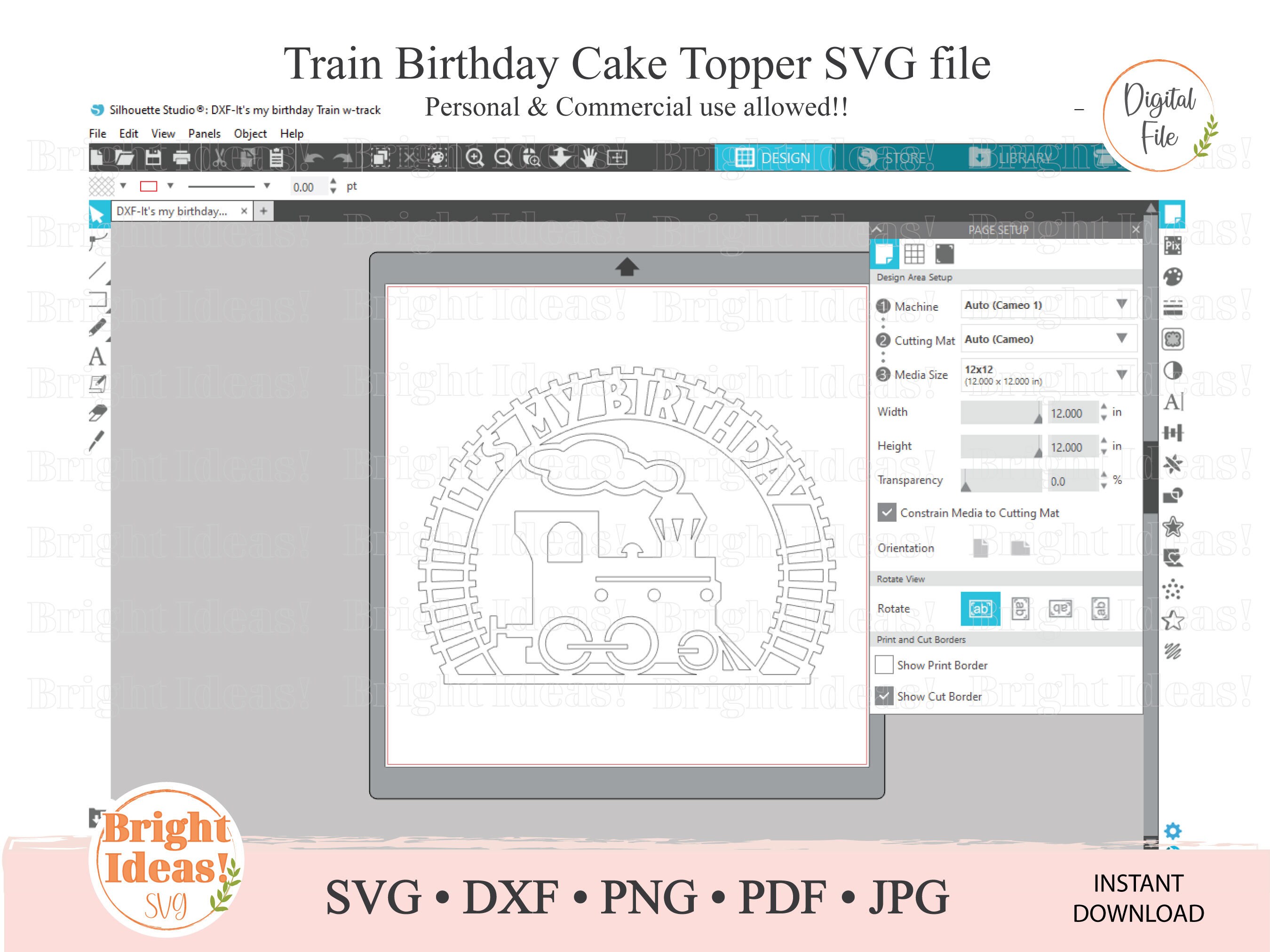 Train Cake Topper SVG Train T-shirt Sublimation Birthday Train Cake ...