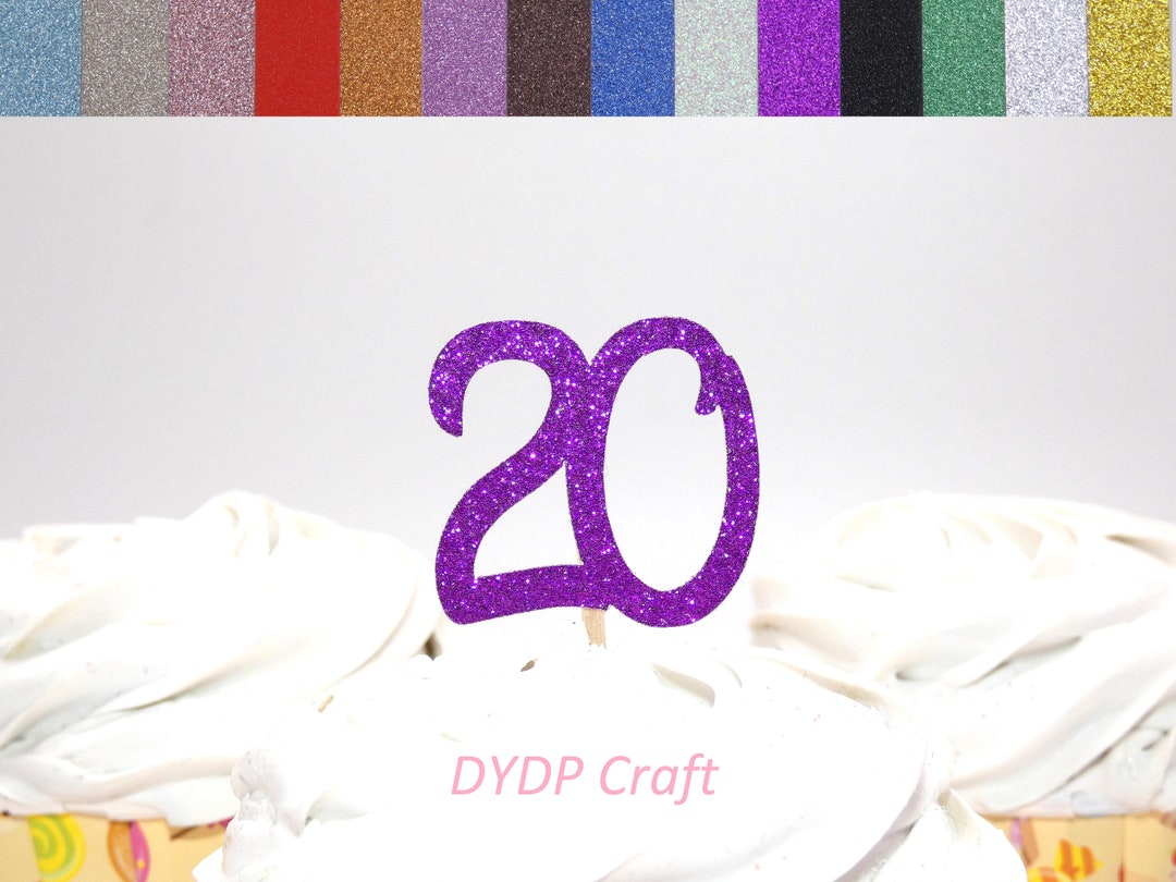 20th Birthday Cupcake Toppers, Age Cupcake Toppers, 20th Bday Cupcake ...
