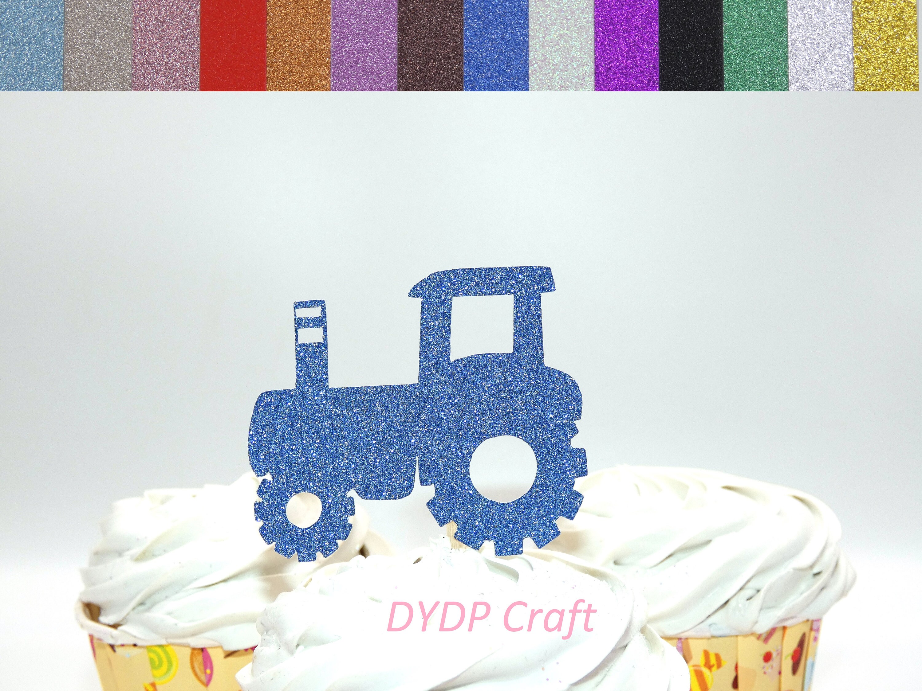 Tractor Cupcake Toppers Tractor Cake Topper Farming Cake - Etsy