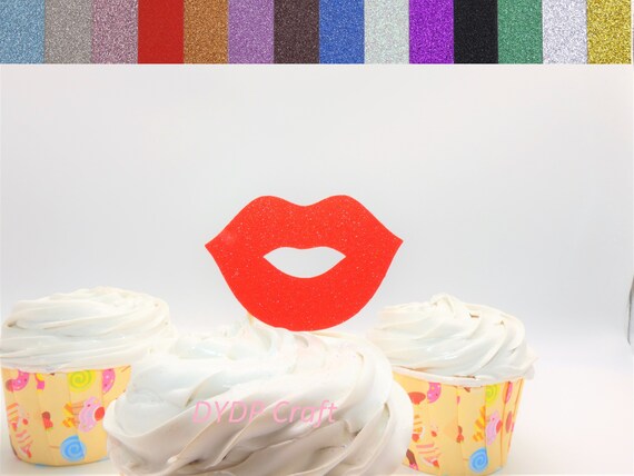 Lips Cupcake Toppers Lip Food Picks Bachelorette Cupcake | Etsy
