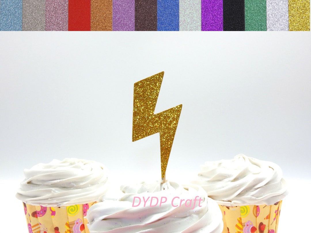 Lightning Bolt Cupcake Toppers, Lightning Food Picks, Comic Book ...